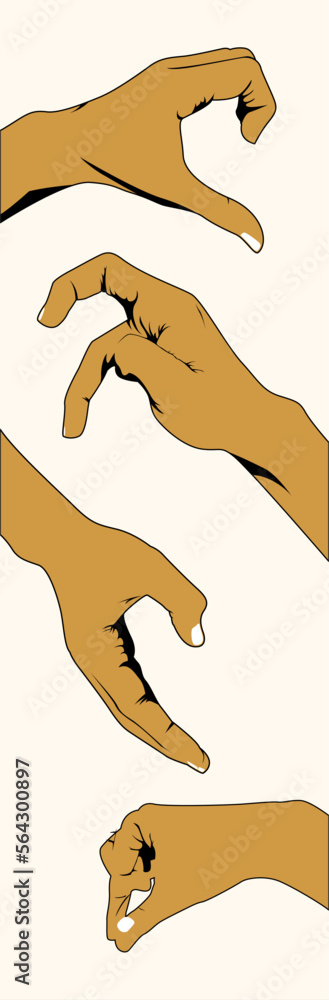 hands forming love. hand making sign heart. set illustrations of finger ...