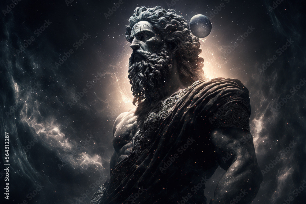 ancient greek god with powers surrounded by darkness made by generative ...