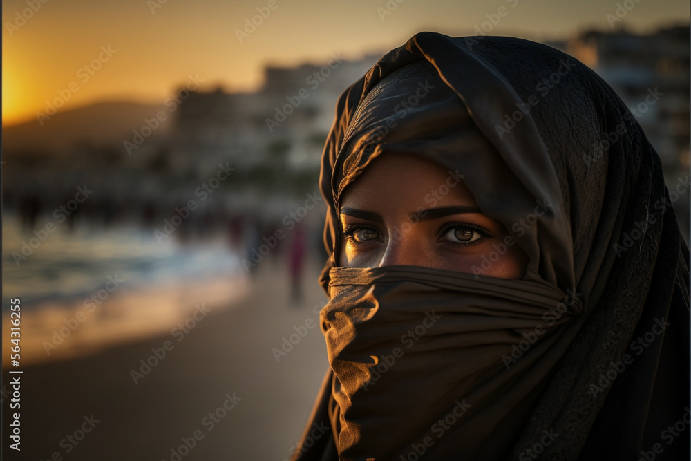Fictional Person, Muslim woman, 30 years old, with a mysterious and ...