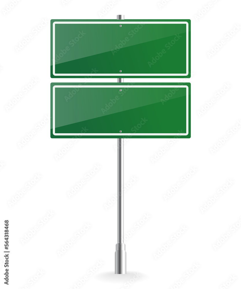 PNG. Blank green traffic road sign isolated on transparent background ...