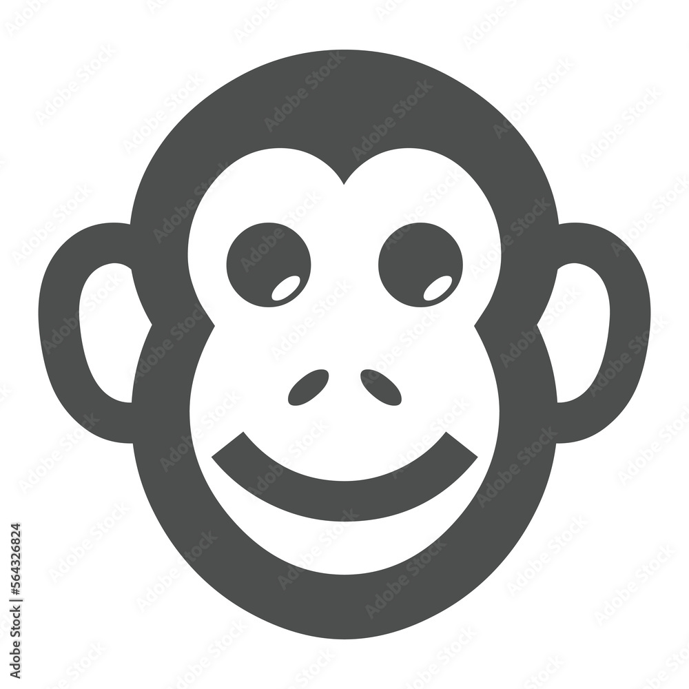 Monkey Face vector flat icon emoji design. Isolated cartoon-styled face ...