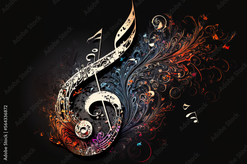 Illustration of musical notes dancing. Rhythm. Musical harmony. Dance ...