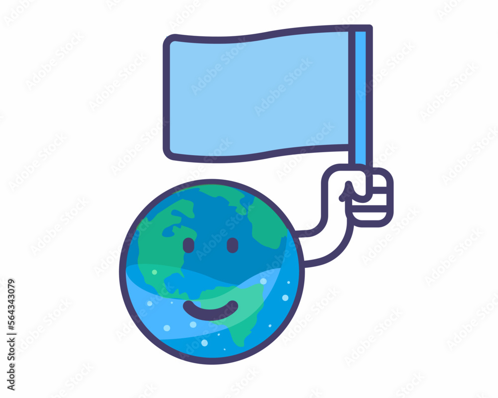Earth Holds a flag that says save the earth protect planet earth. Green ...