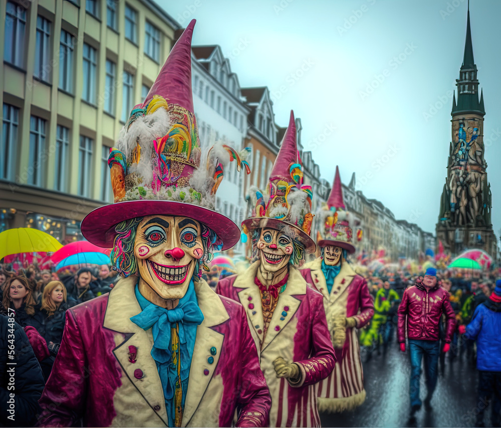 Karnaval in Deutschland hat eine lange Tradition. Fasching is bunt ...