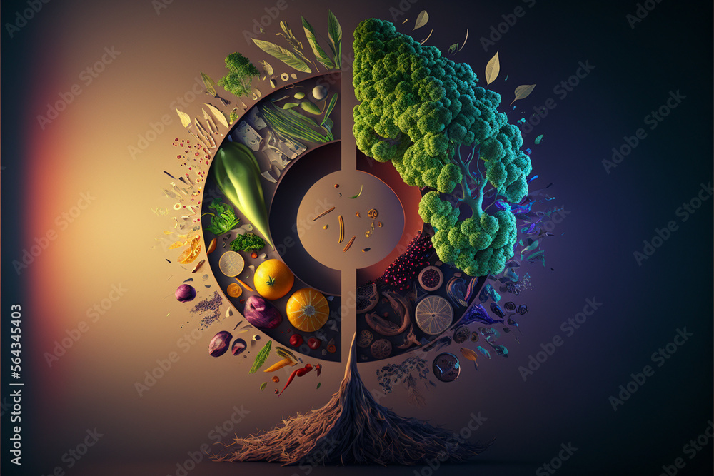abstract nutritionist symbol background generative AI Stock ...