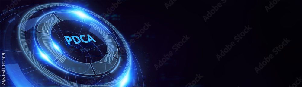 PDCA Plan Do Act Check Business technology concept. Technology ...