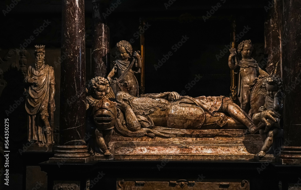 Uppsala, Sweden - 29 09 2022: Statues on the tomb of King Johan ...