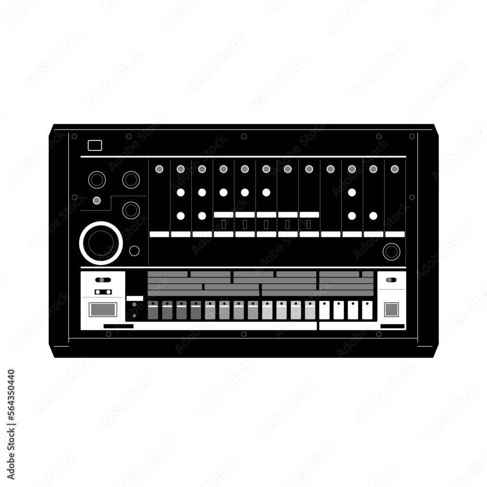 Vector illustration of the classic Roland TR-808 drum machine Stock ...