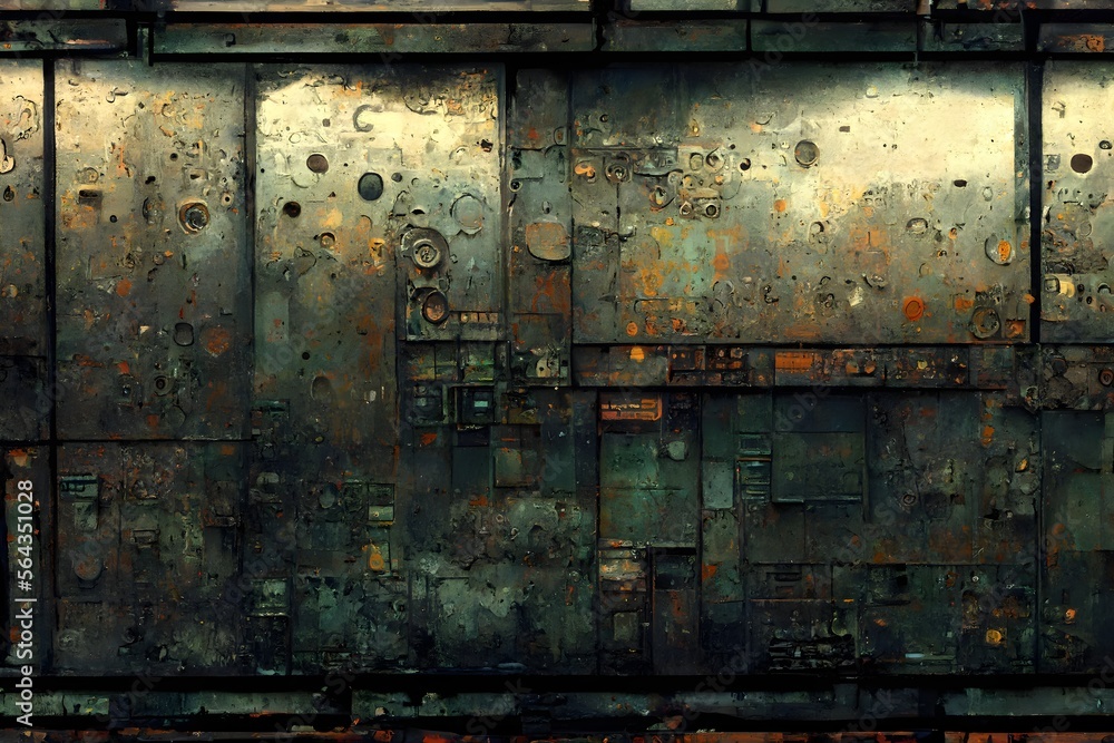 ภาพประกอบสต็อก Old Metal Texture Cyberpunk Texture Scifi 2d Flat Texture ภาพ Adobe Stock