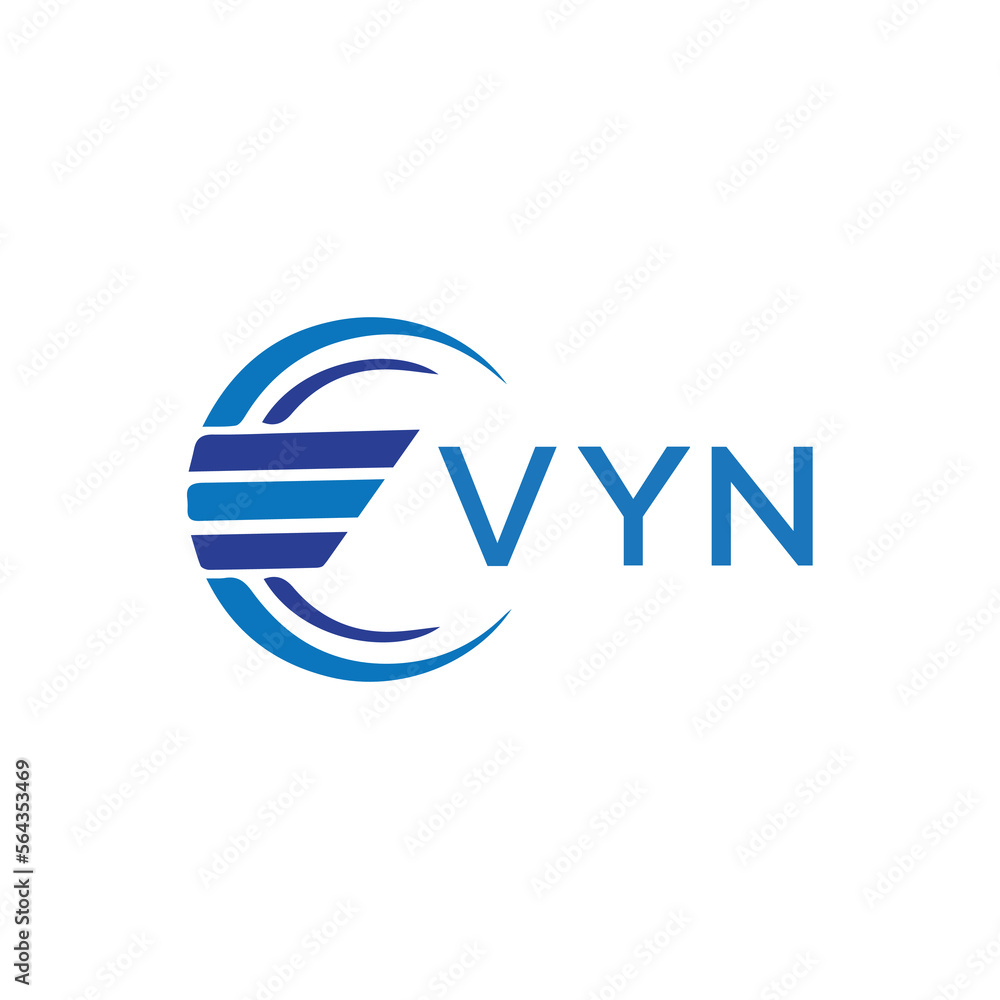 VYN letter logo. VYN blue image on white background. VYN vector logo ...