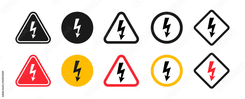 High voltage icon, danger symbol icon Stock Vector | Adobe Stock