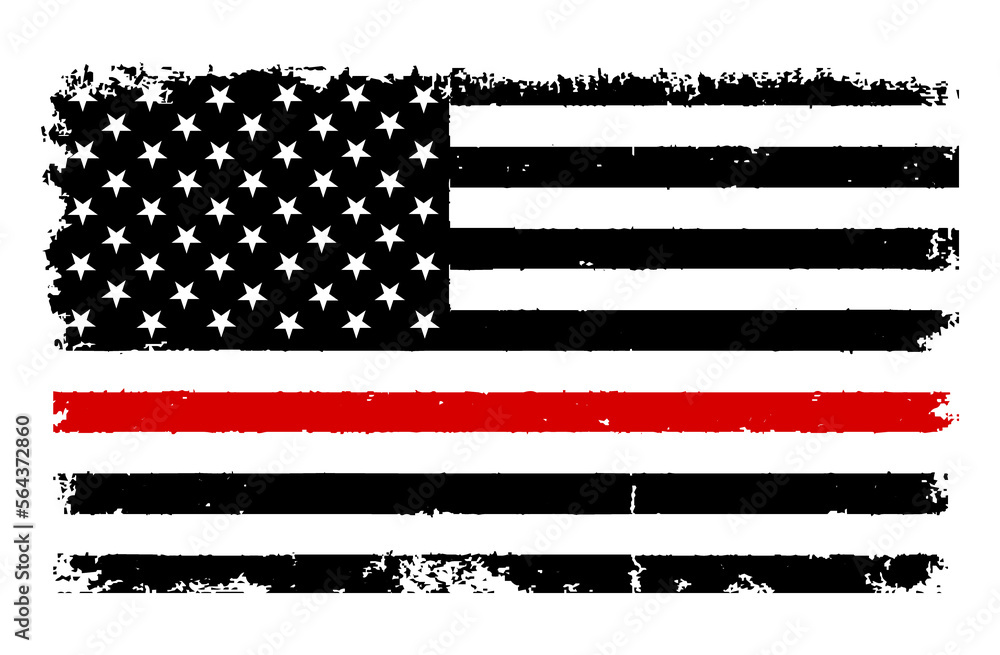 USA Flag Thin Red Line Png Stock Illustration | Adobe Stock