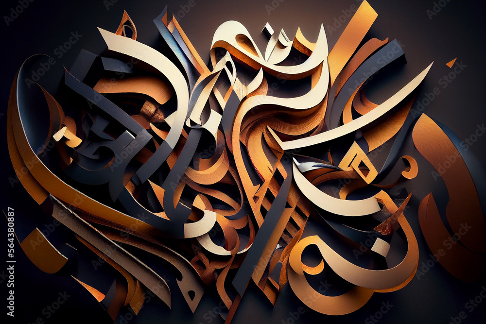 Arabic Abstract - Generative AI Content Stock Illustration | Adobe Stock