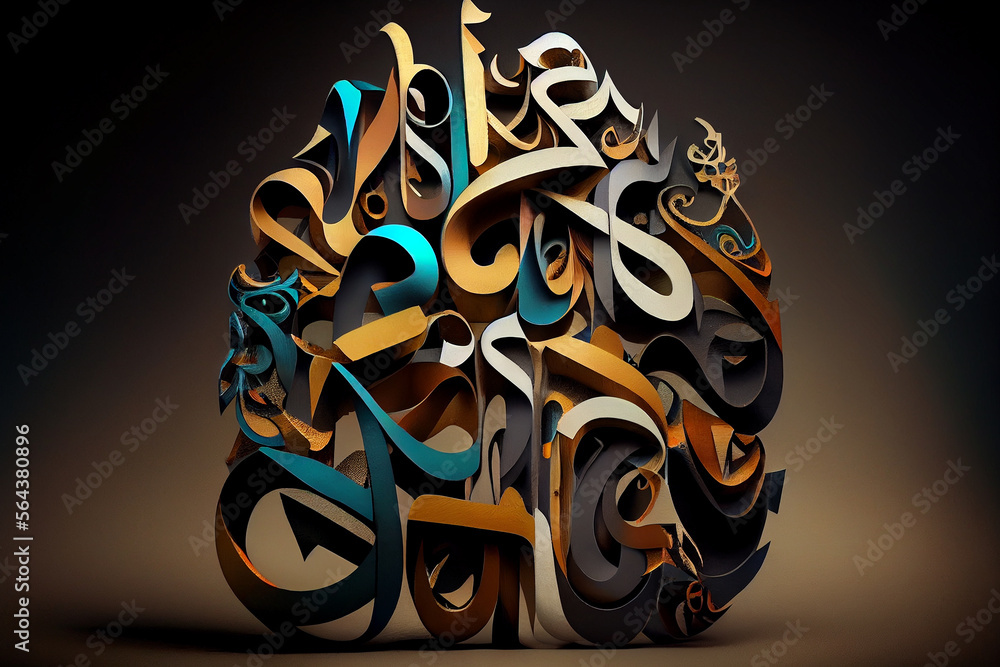 Abstract Art of Arabic Caligraphy - Generative AI Content Stock ...