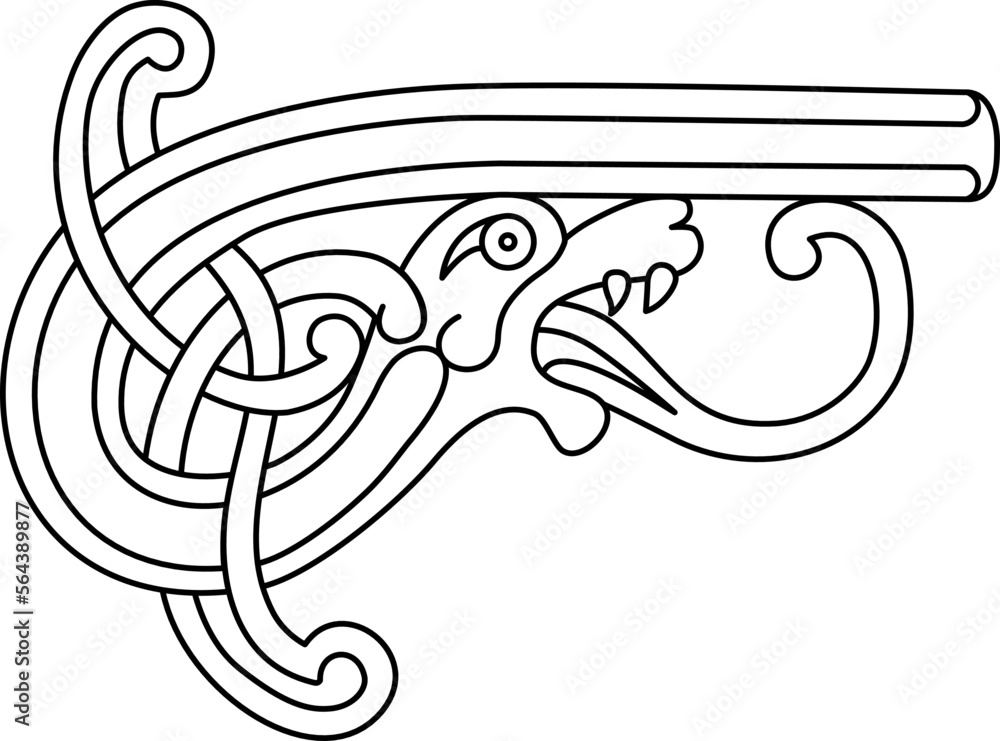 Ancient decorative symbol. Gargoyle illustration. Celtic national style ...