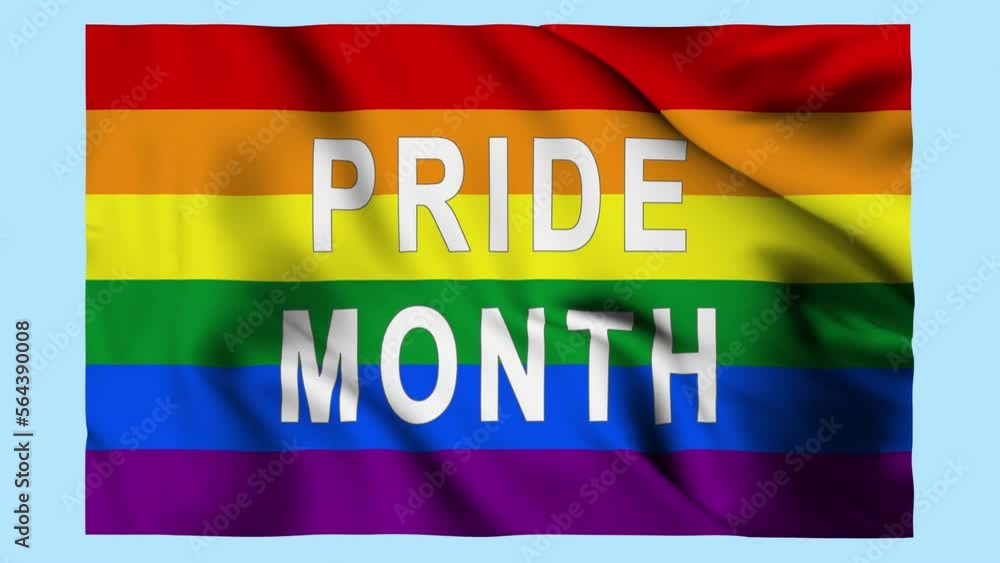 Pride Month LGBT flag flying in the wind isolted by the alpha channel ...