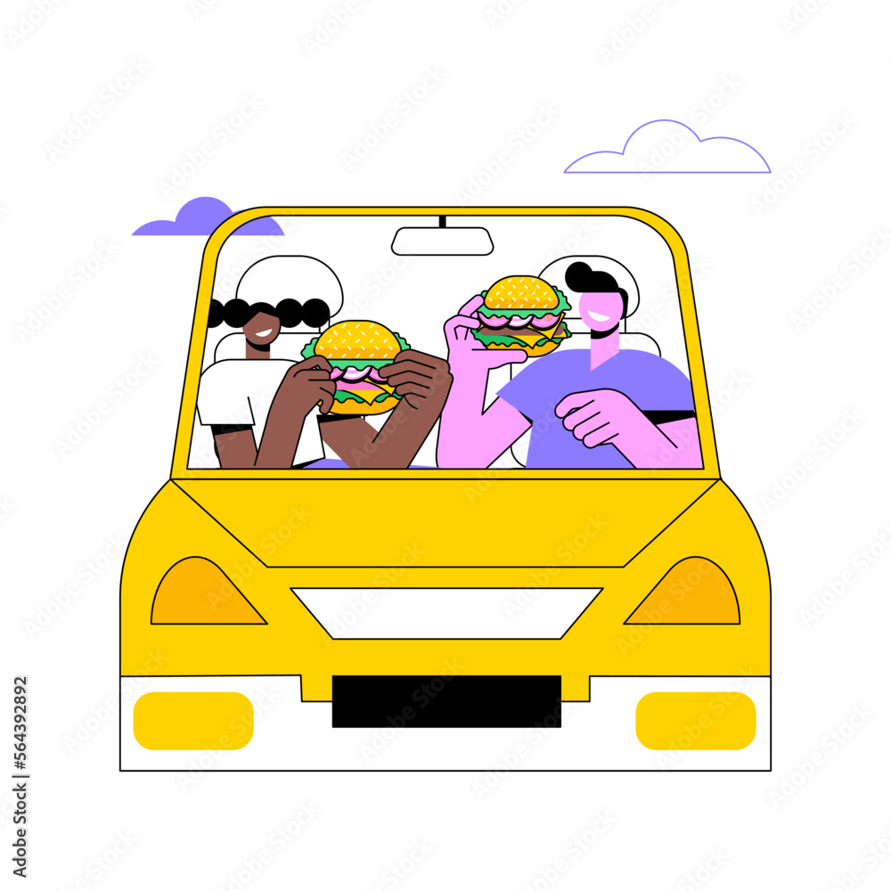 Having lunch isolated cartoon vector illustrations. Happy couple ...