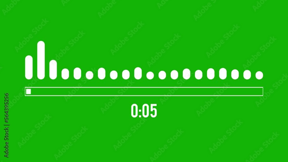 One Minute Audio Spectrum, Progress Bar and 60 Seconds Timer Stock 비디오 ...