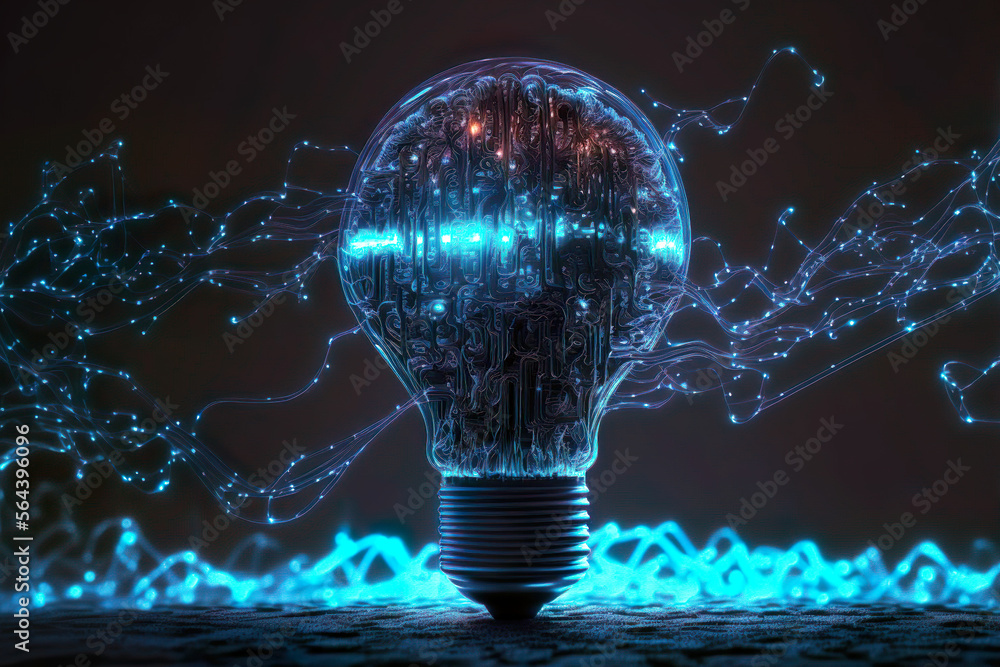 Concept of the environmentally conscious light bulb that gets its ...