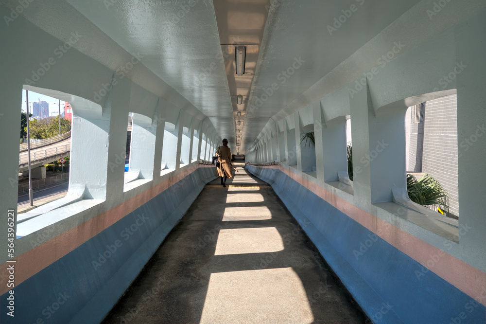Photo & Art Print Wai Yip Street Pedestrian Bridge (Jimmy Bridge ...