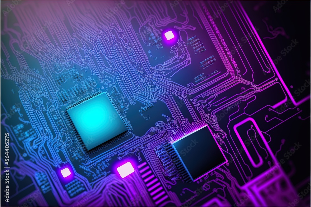 Stockillustratie Abstract microchip mother board background. Computer ...