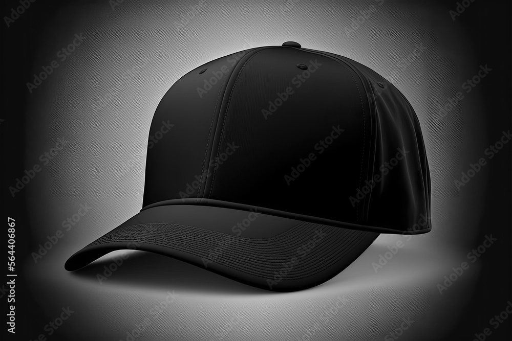 Black sports cap without logo, mockup for design. Generative AI. Stock ...