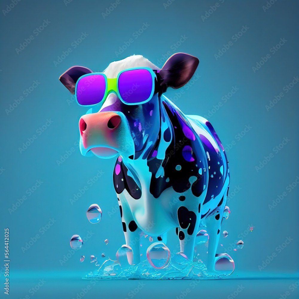 cow no problem. cow with glasses Stock Illustration | Adobe Stock