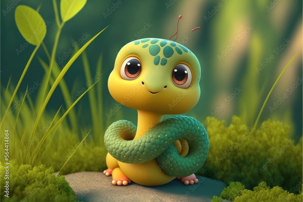 Cute Cartoon Baby Snake