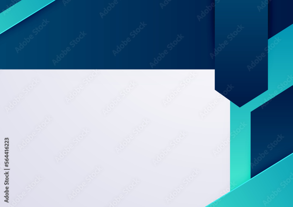 Modern abstract blue border frame element on white background with ...
