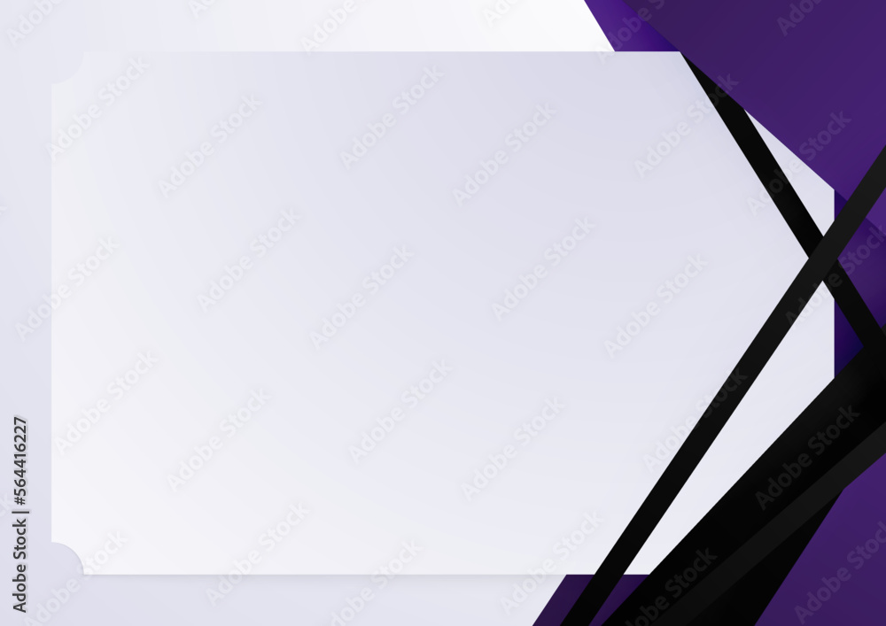 Modern abstract border purple frame element on white background with ...