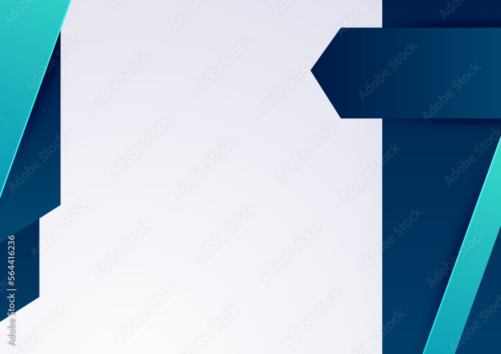 Modern abstract blue border frame element on white background with ...