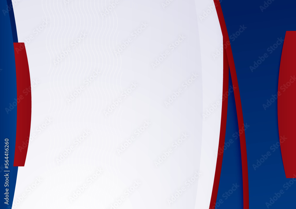 Modern abstract blue and red border frame element on white background ...