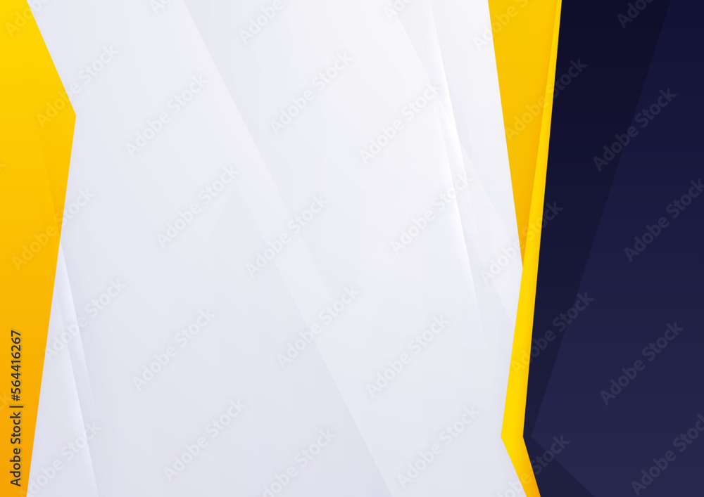 Modern abstract blue and yellow border frame element on white ...