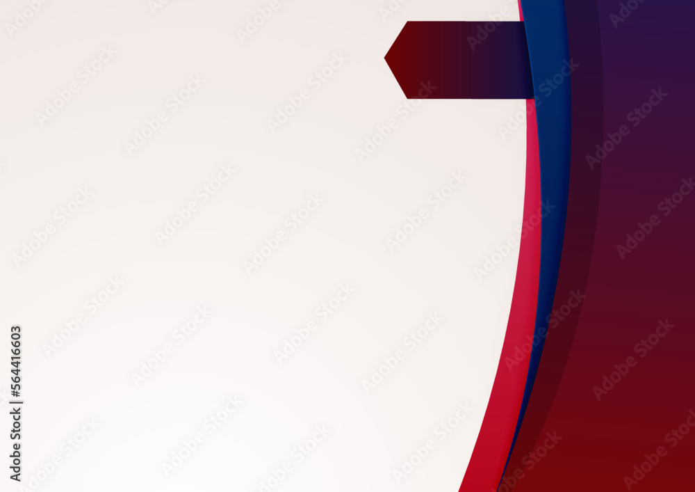 Modern abstract blue and red border frame element on white background ...