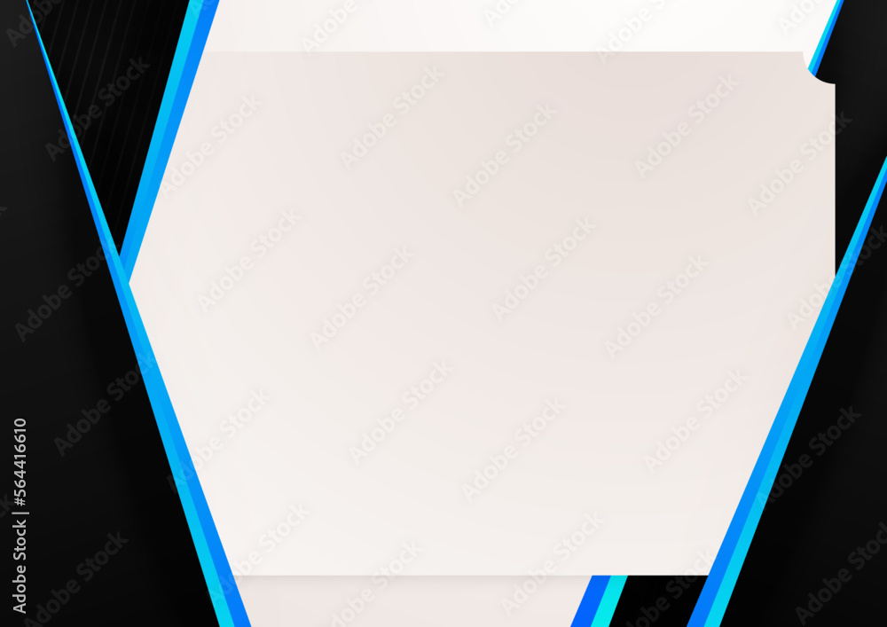 Modern abstract blue black border frame element on white background ...