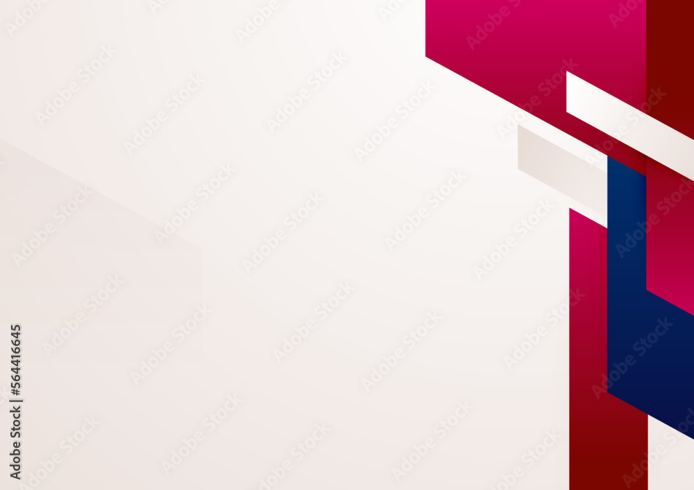 Modern abstract blue and red border frame element on white background ...