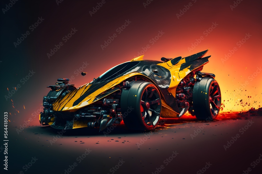 futuristic sci-fi car with a beautiful body kit Stock Illustration ...