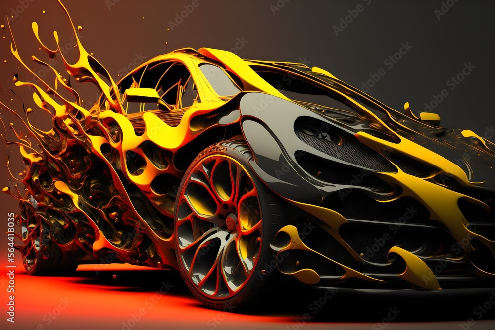 futuristic sci-fi car with a beautiful body kit Stock Illustration ...