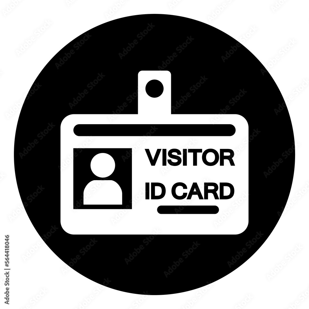 Visitor ID Card Symbol Sign, Vector Illustration, Isolate On White ...