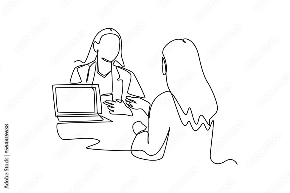 Single one line drawing Business people discussing about event planner ...