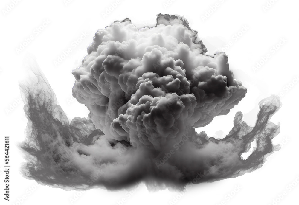 Explosion Smoke Rising Transparent PNG - Generative AI. Stock ...