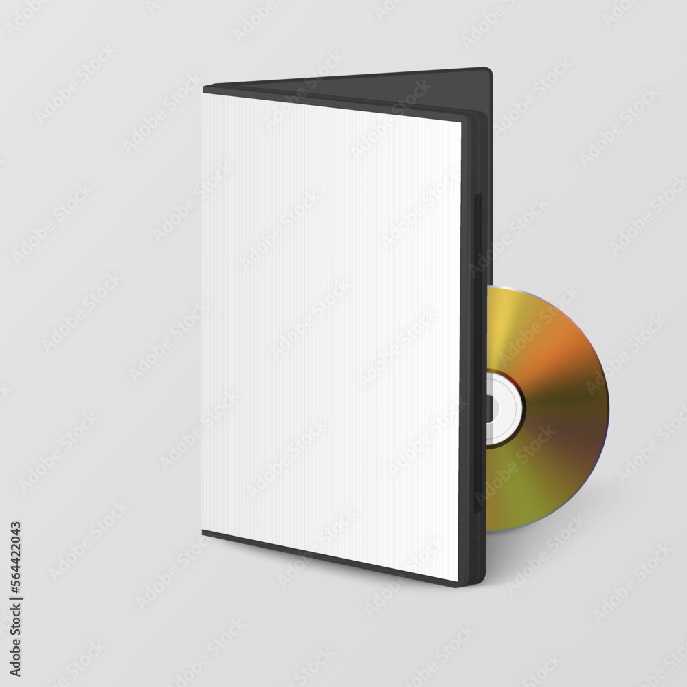 Vector Realistic Yellow CD, DVD with Plastic Rectangular Cover ...