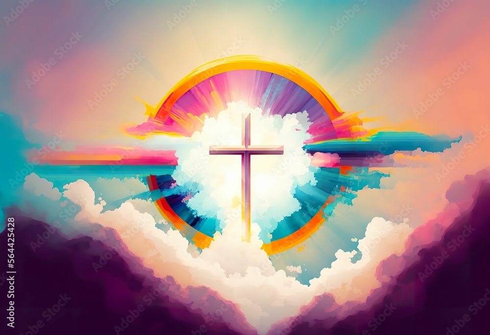 Spiritual illustration jesus cross christianity background art crucifix ...