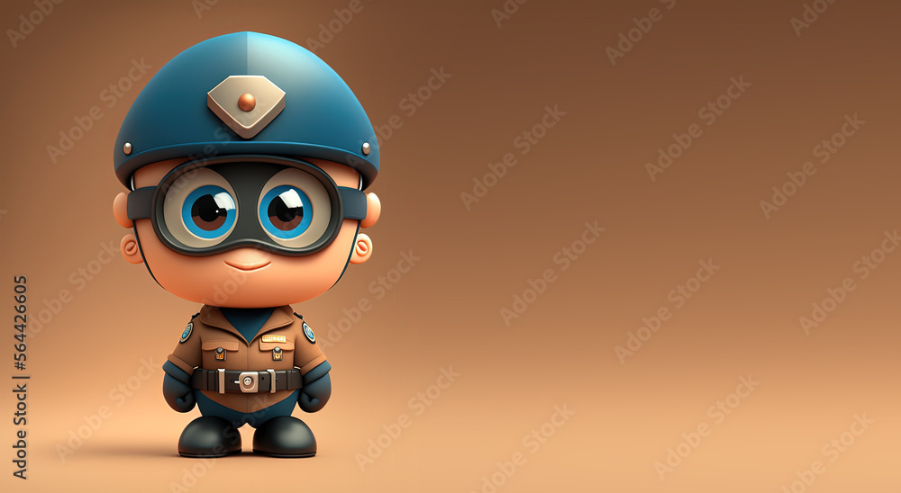 Cute Cartoon Boy in a Police Officers Costume Banner (Generative AI ...