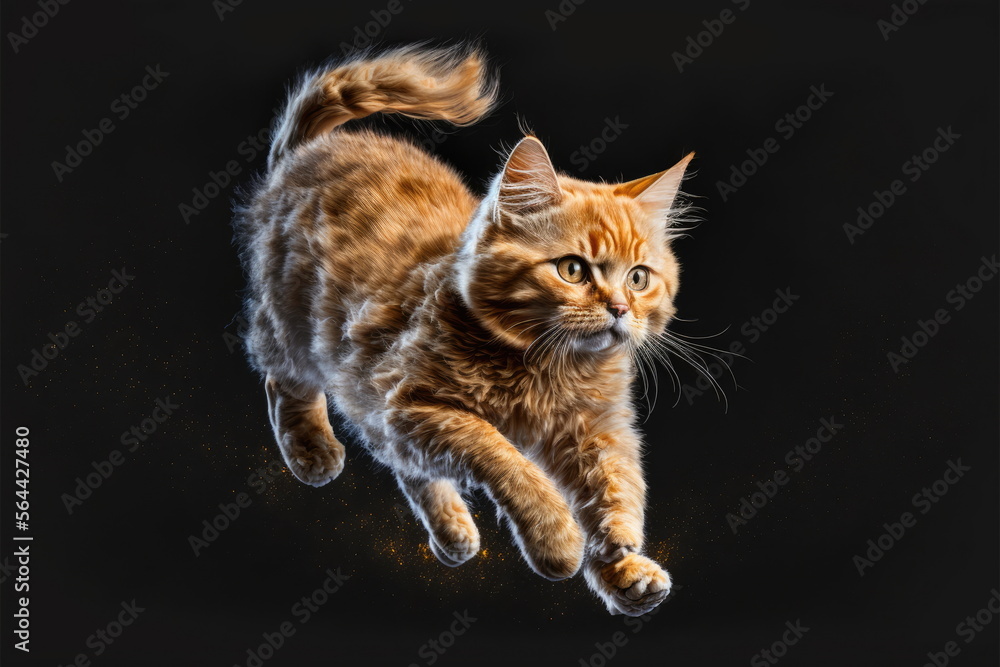 cat run on white background, full body with free space, Made by AI ...