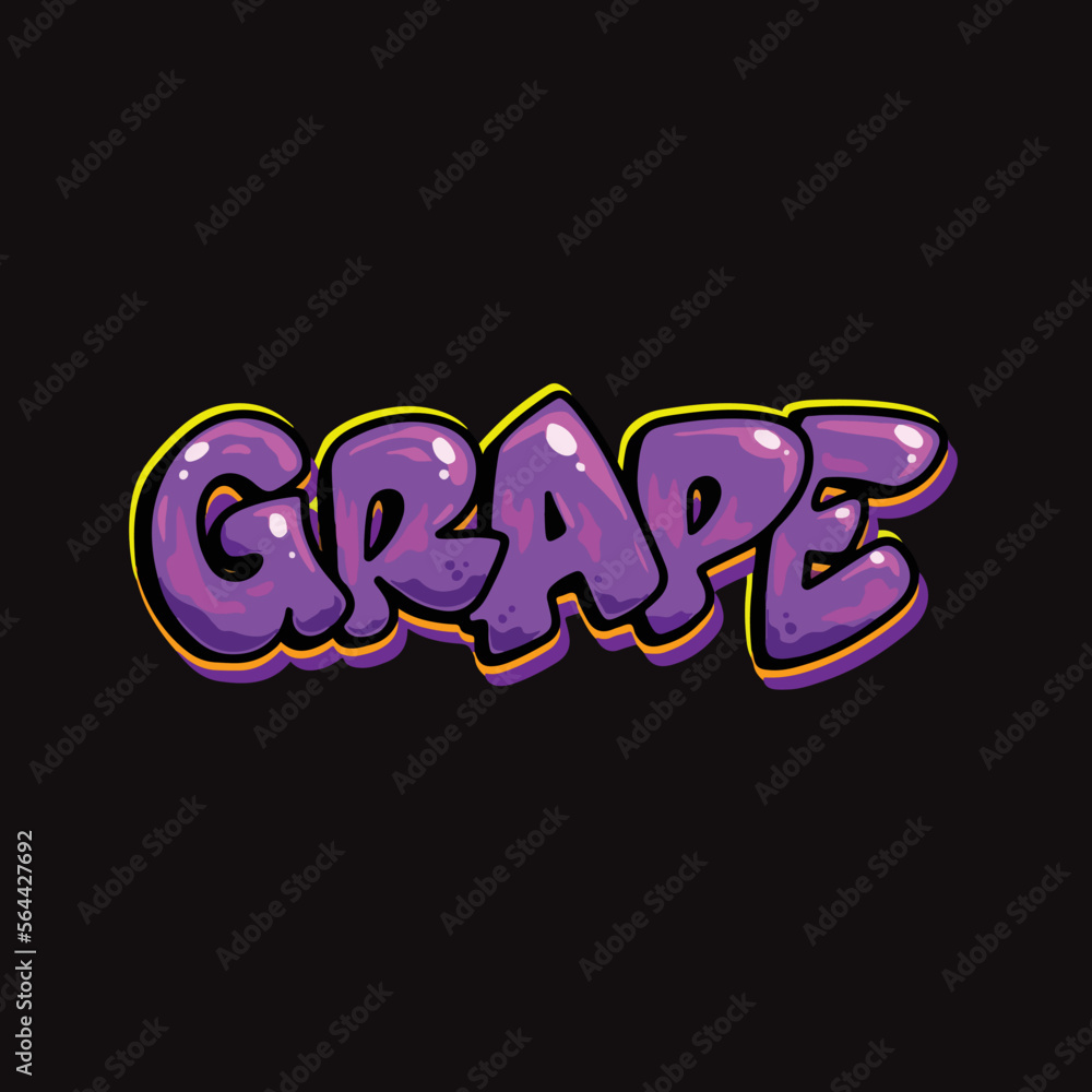 grape vector graffiti font word street art weed vector tagging Stock ...