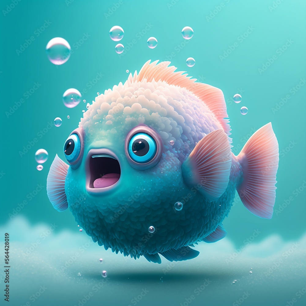 Cute fish character Stock Illustration | Adobe Stock