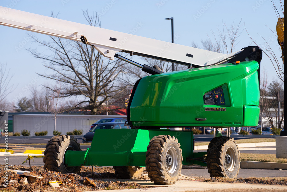 telescopic platform crane machine lift hydraulic outdoor Stock Photo ...