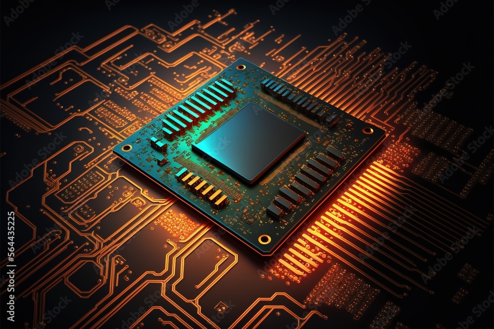 Advanced Microchip Computing Illustrations for High-Tech Designs and ...