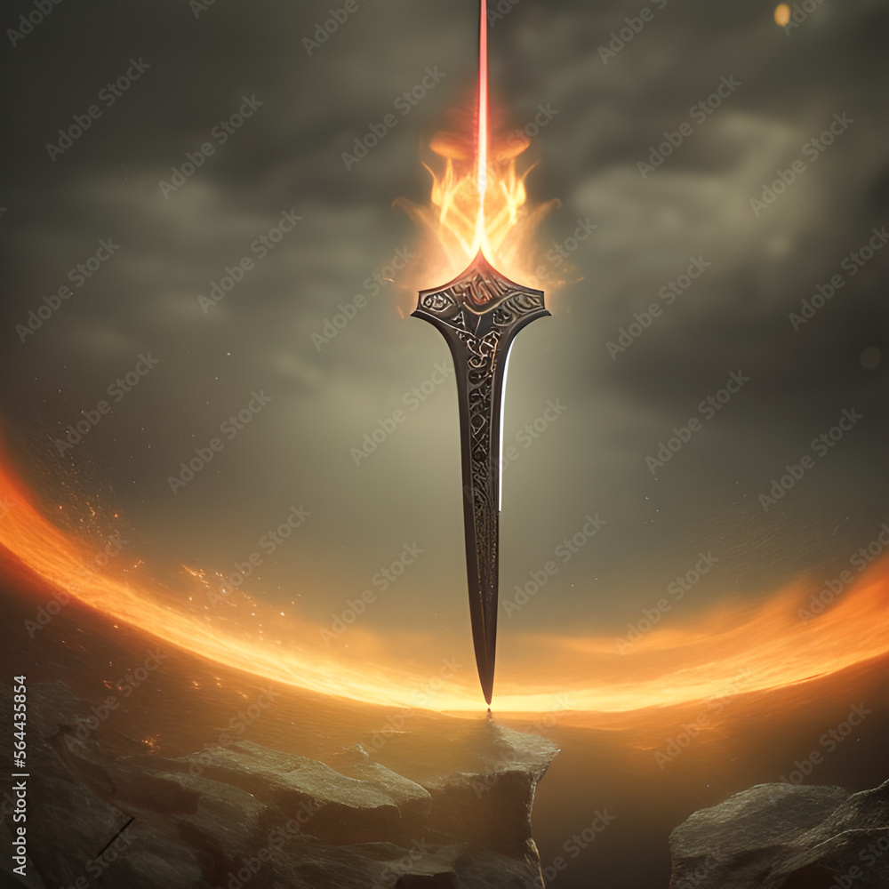 awesome concept of sword shape for game asset design generative ai ...